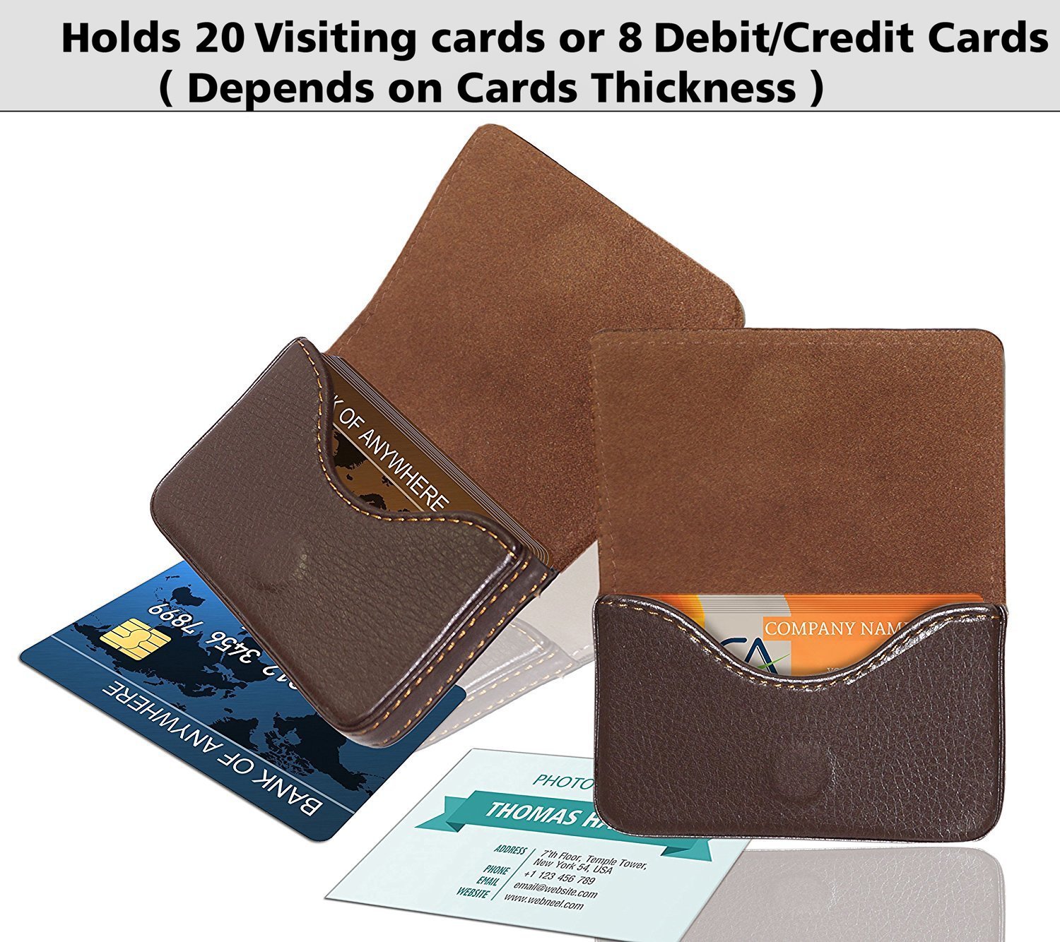 DAHSHA Imported Pocket Sized Stitched Leather Credit Debit Visiting ...
