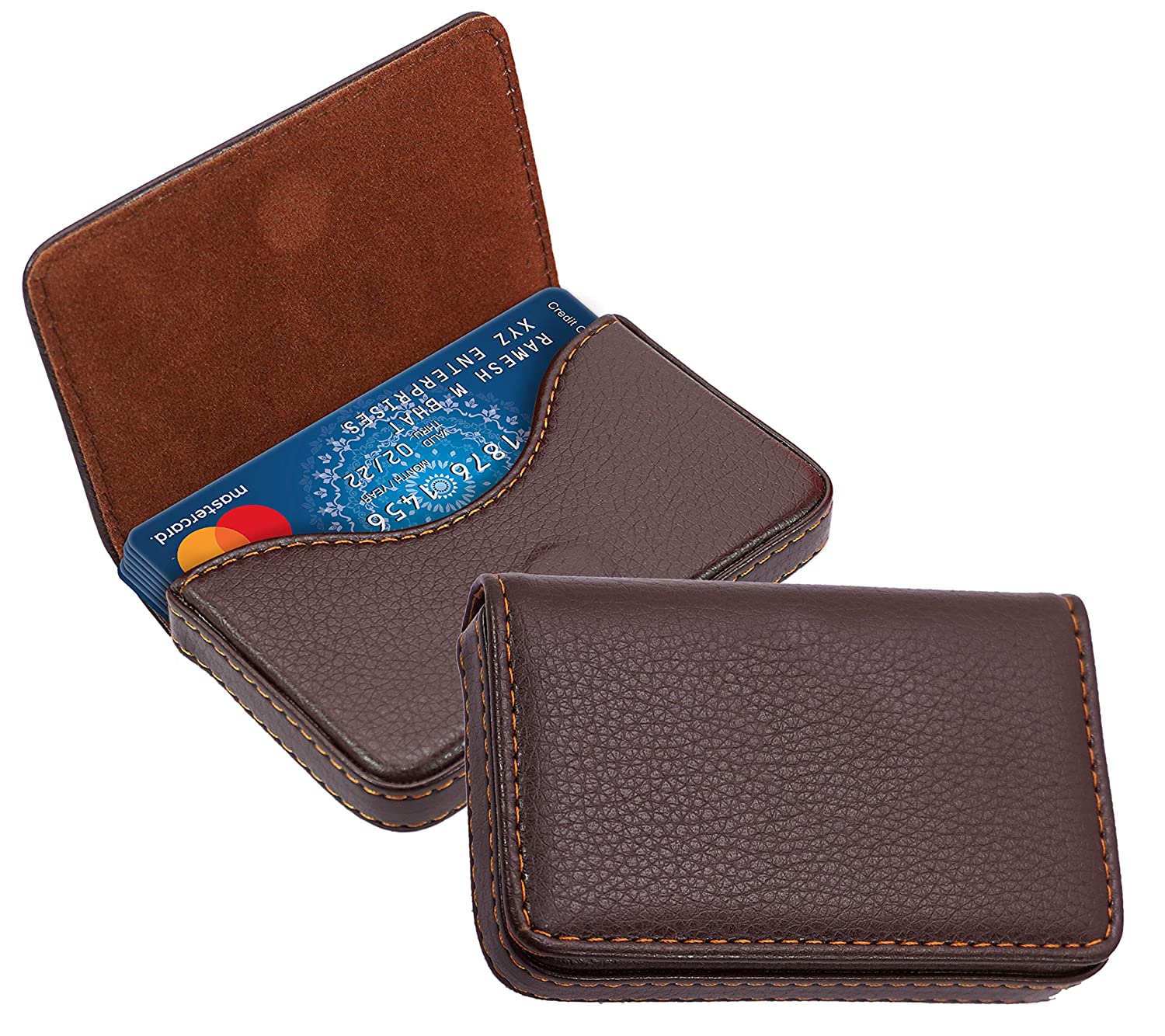 DAHSHA Imported Pocket Sized Stitched Leather Credit Debit Visiting ...