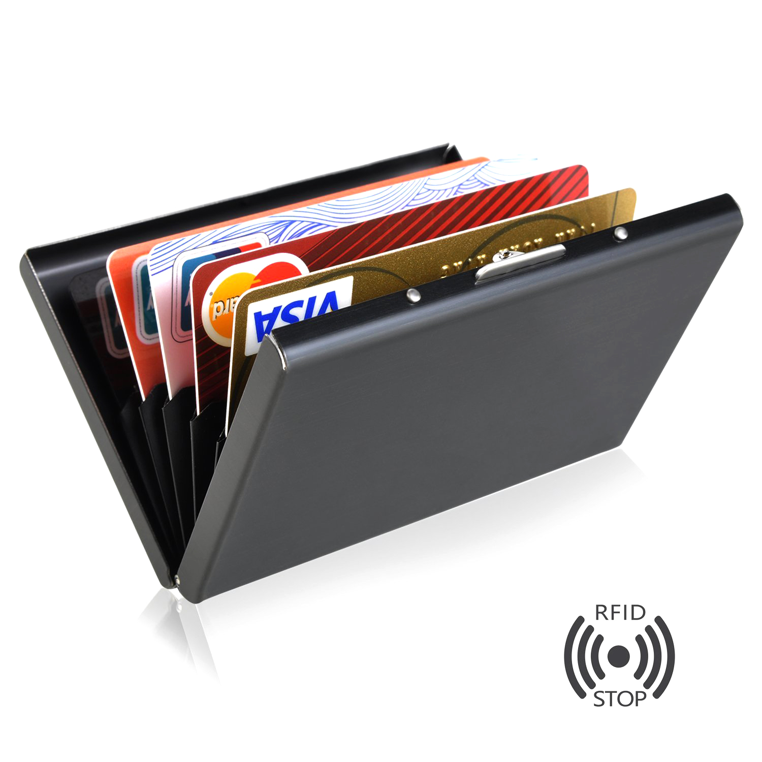 DAHSHA RFID Blocking Credit Card Holder, Metal Credit Card Case for Men ...